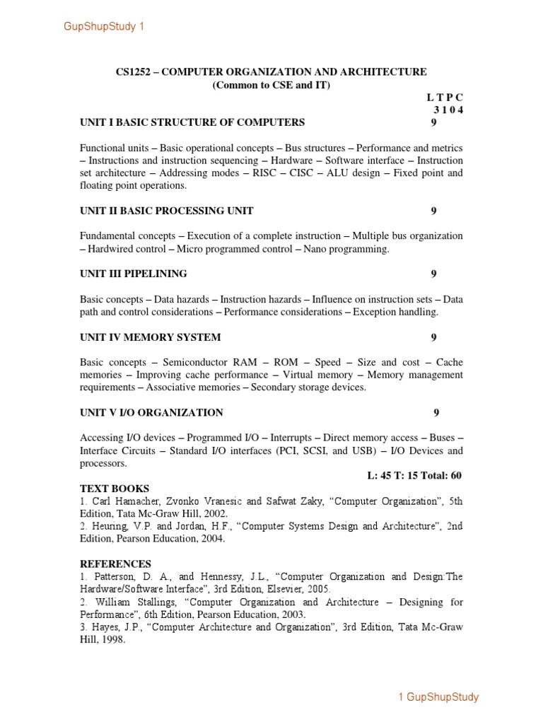 Computer Organization PDF | PDF | Central Processing Unit | Computer Data Storage