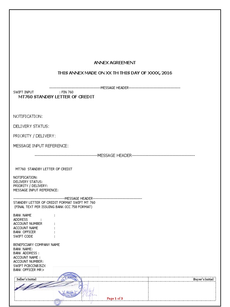 DRAFT MT760 DRAFT VERBIAGE TO XXXXXXXXXXXXXXX | PDF | Letter Of Credit ...