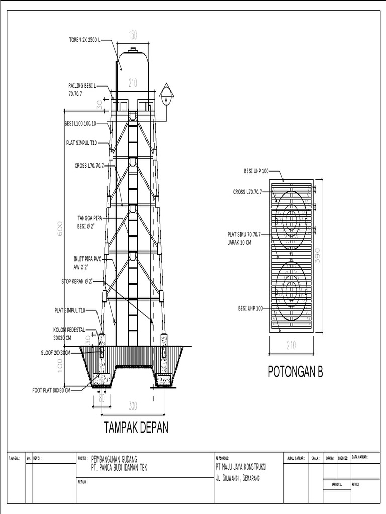 Rincian Kolom dan Plat Simpul 2500L | PDF
