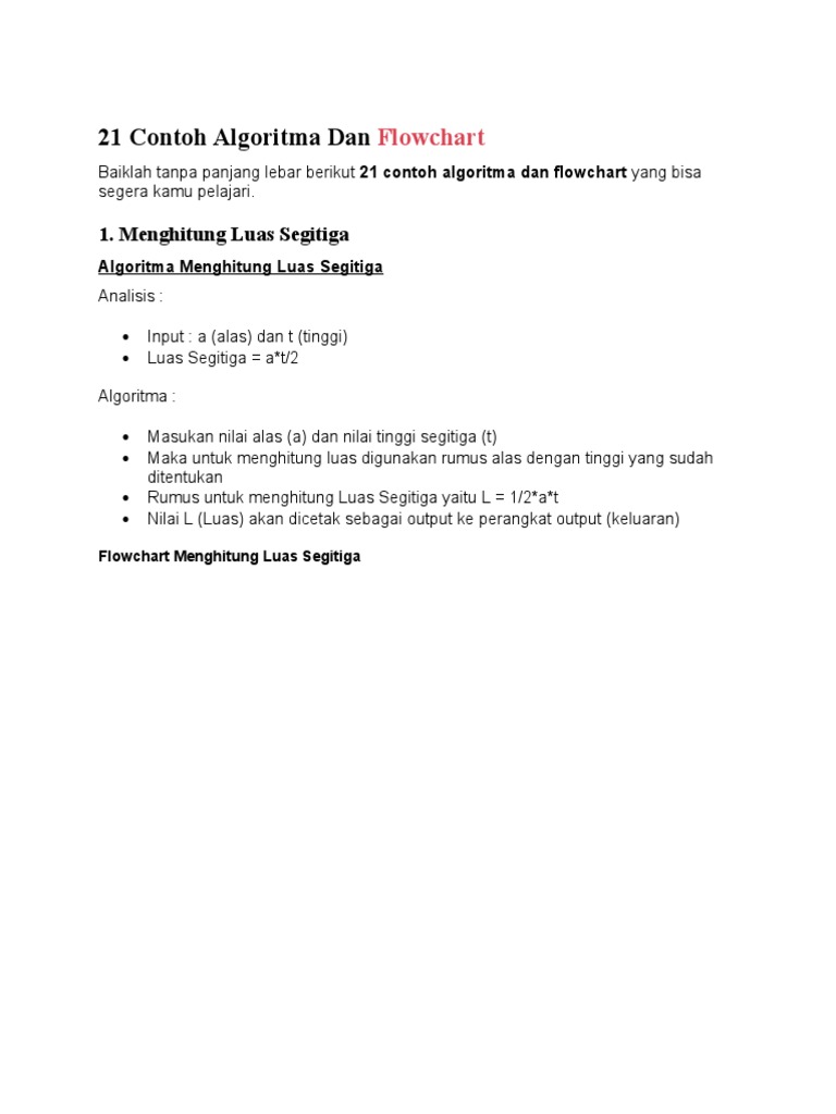21 Contoh Algoritma Dan | PDF | Metode & Bahan Ajar