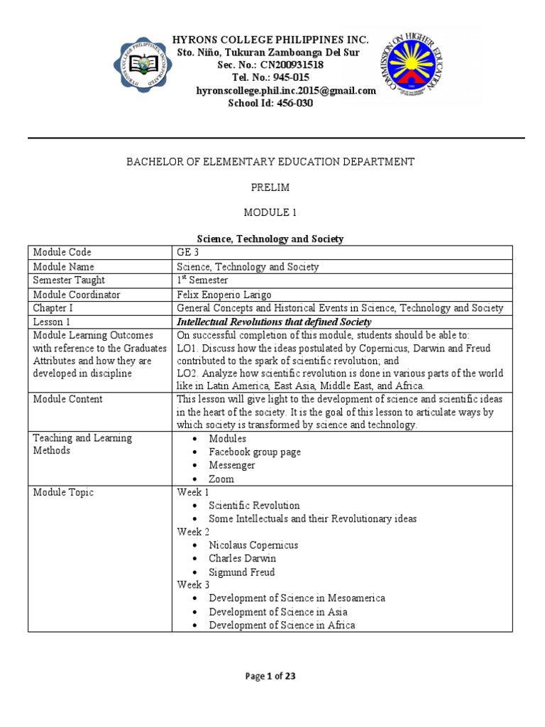 STS COLLEGE MODULES - Docx Felix | PDF | Science | Astronomy