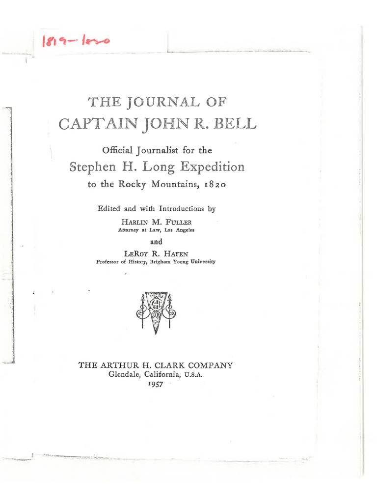 The Journal of Captain John R. Bell 1820 | PDF | Unrest