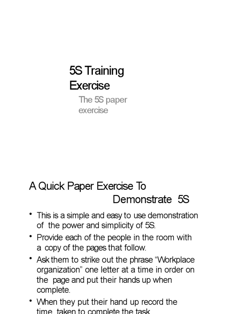 5S Training Exercise | PDF | Business