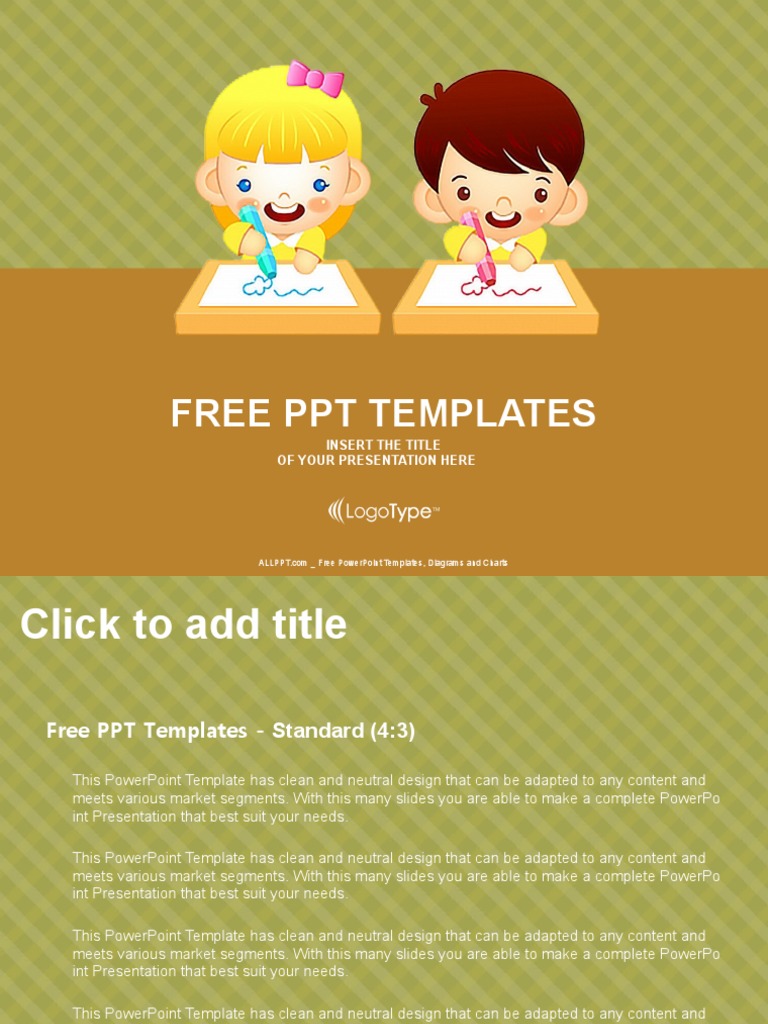 Boys and Girls Draws A Picture PPT Templates Standard | PDF
