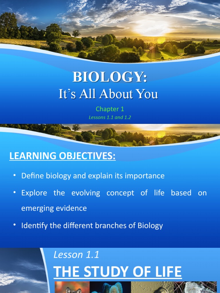 Chapter 1 Introduction To Biology Lesson 1.1 and 1.7 | PDF ...