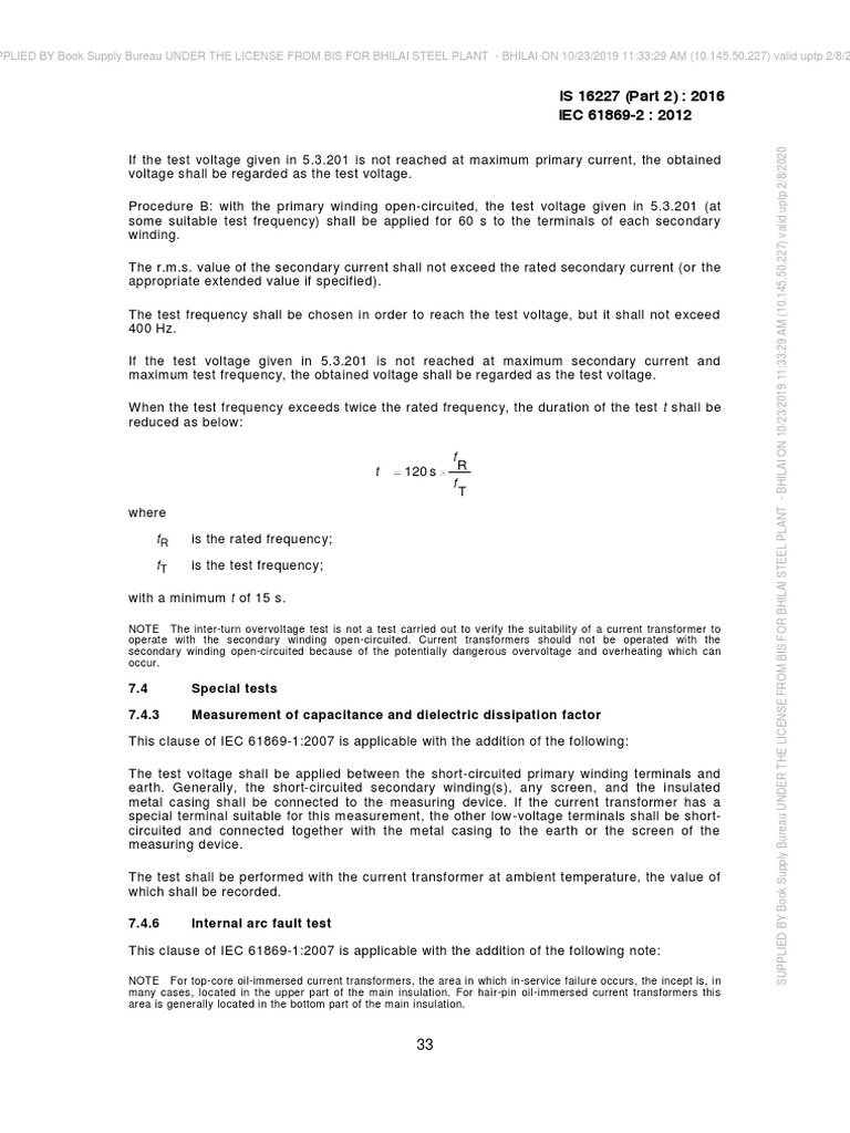 IS 16227 (Part 2) : 2016 IEC 61869-2: 2012 | PDF | Transformer ...