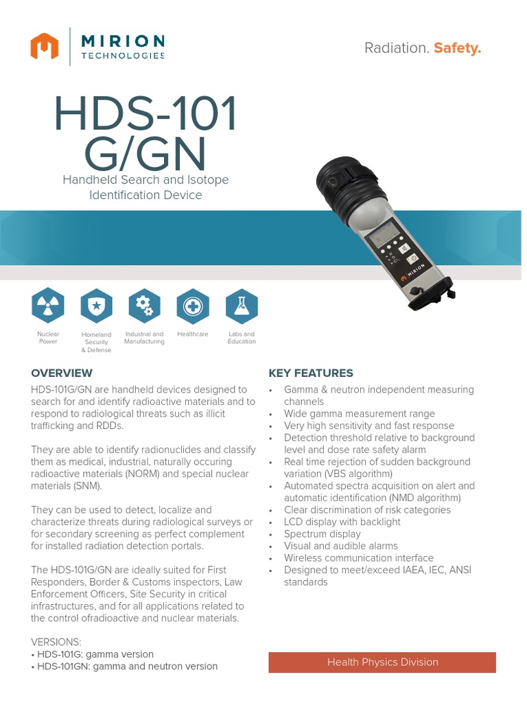 Hds Handheld Search and Isotope Identification Device | PDF | Gamma Ray ...