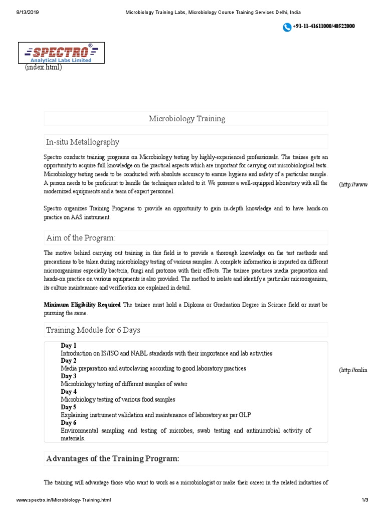 Microbiology Training Labs, Microbiology Course Training Services Delhi ...