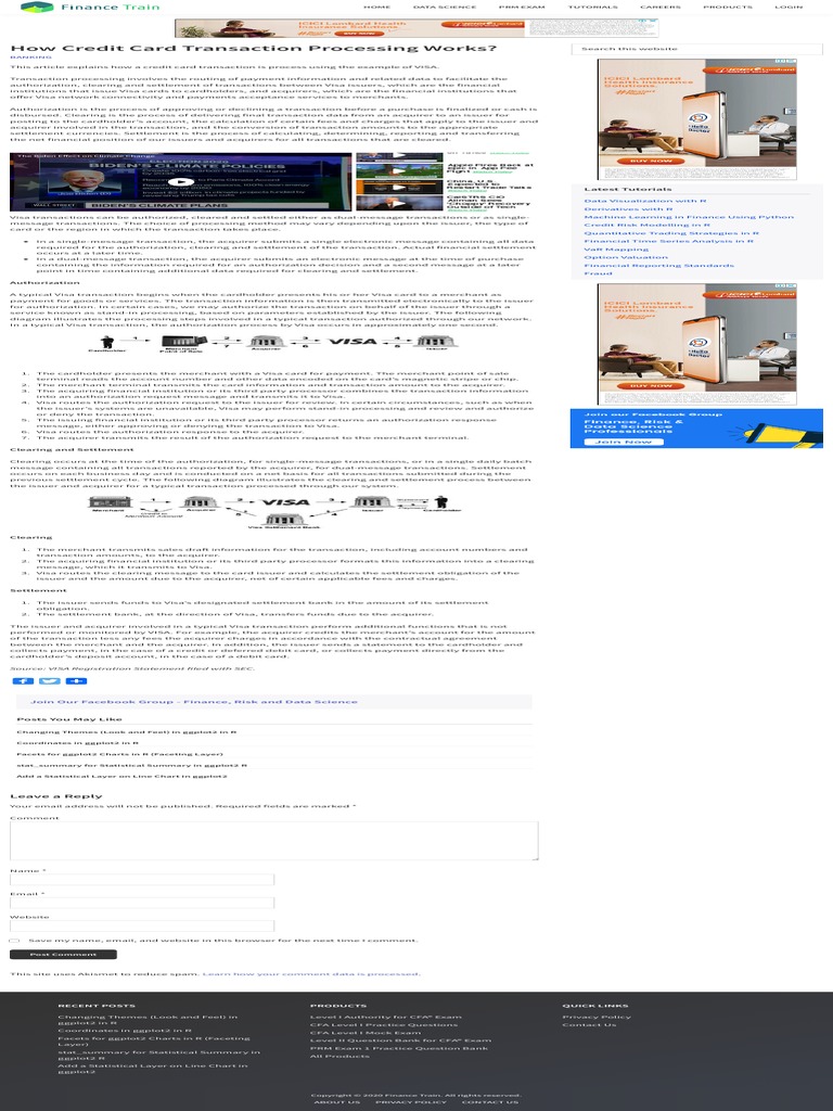 How Credit Card Transaction Processing Works? - Finance Train | PDF ...