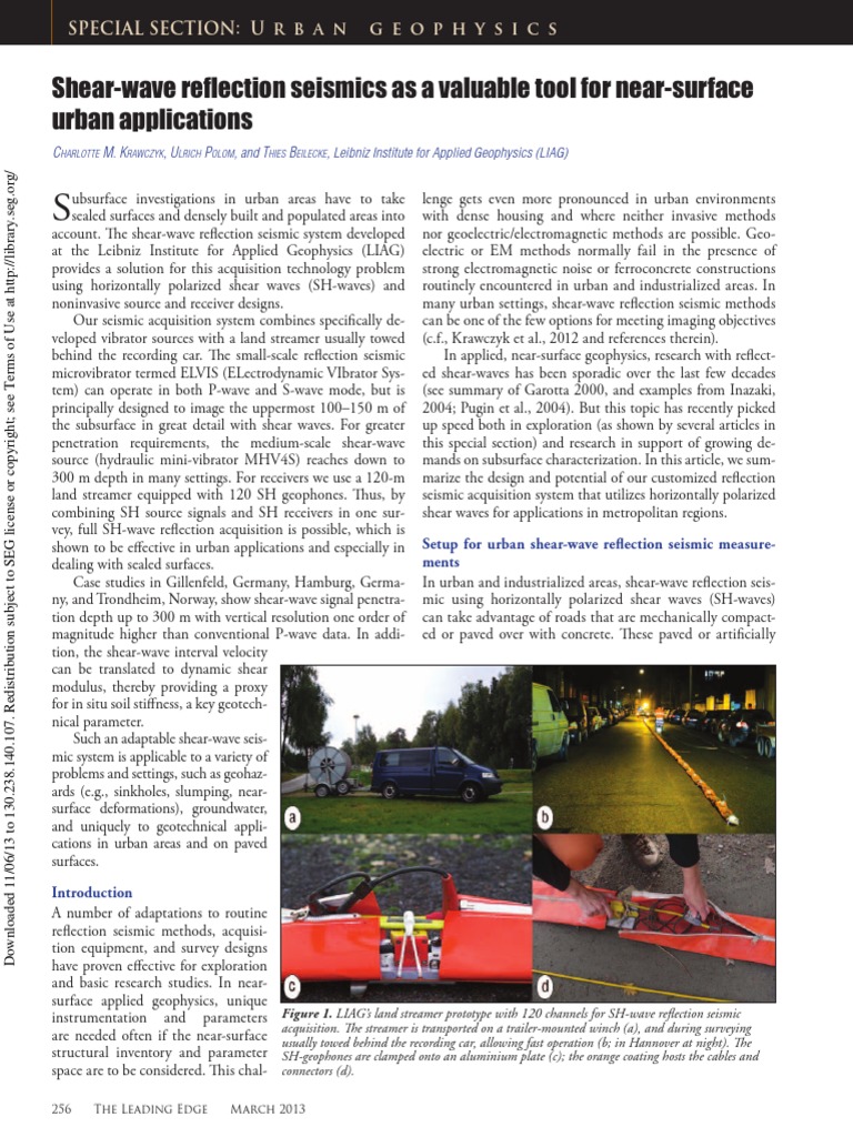 Shear-Wave Reflection Seismics As A Valuable Tool For Near-Surface ...