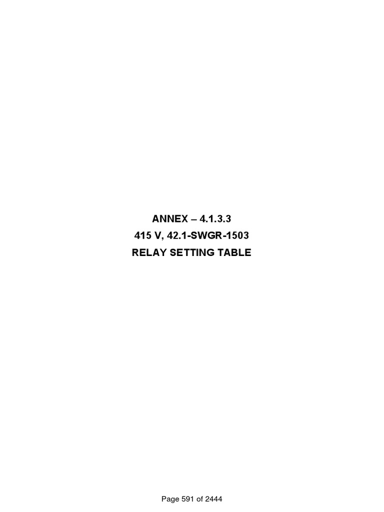 LV Relay Setting | PDF | Relay | Machines