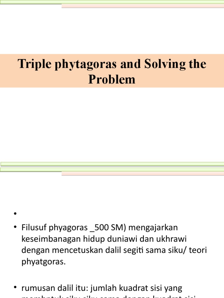 Triple Phytagoras and Solving The Problem | PDF | Triangle | Algebra