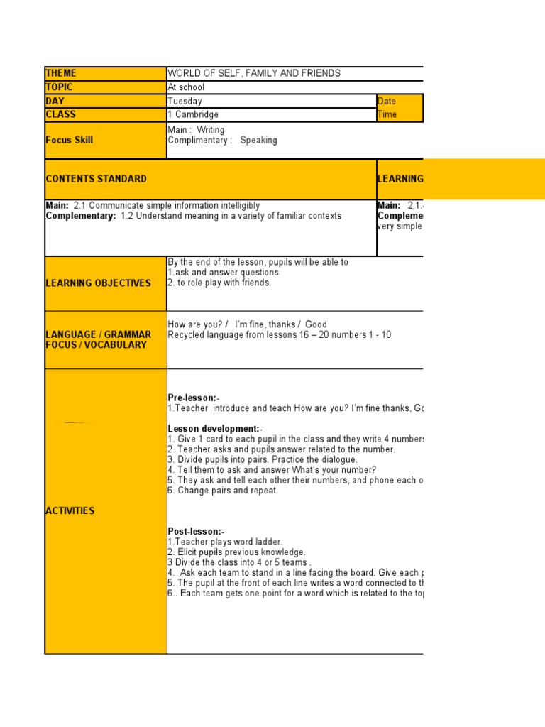RPH Week 29 | PDF | Vocabulary | Teachers