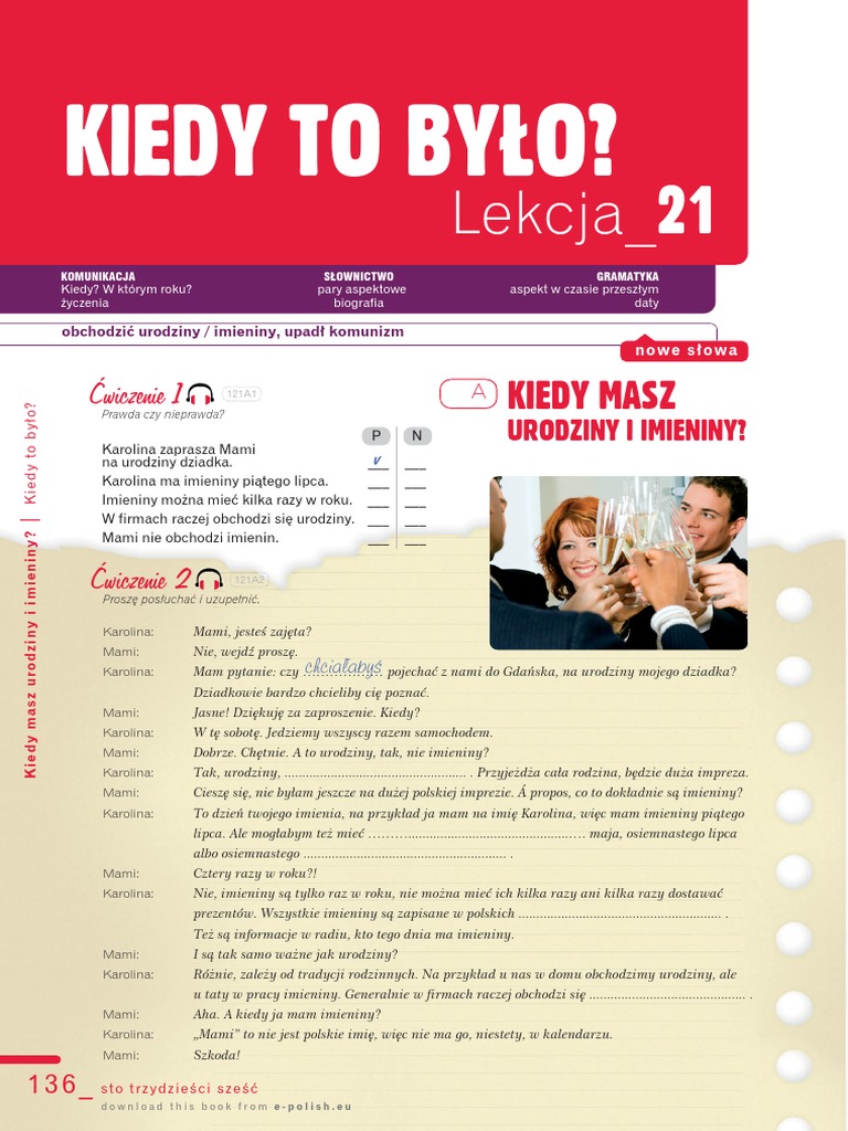 Krok-Po-Kroku-Polski A1 Lekcja - 21 | PDF