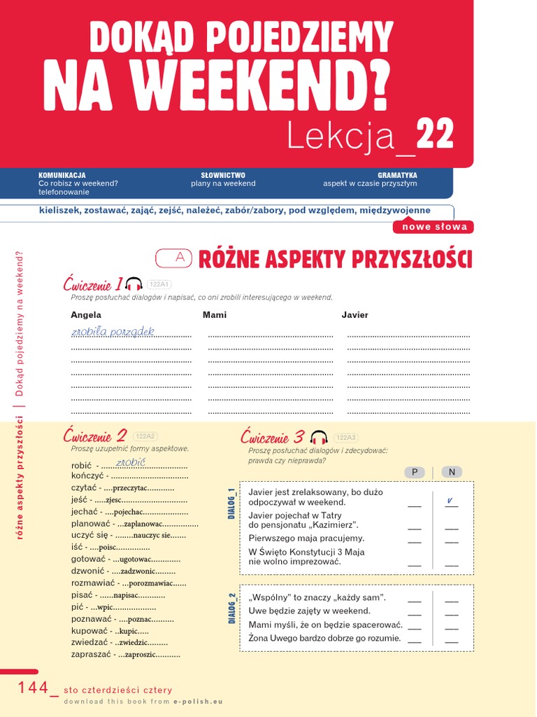Krok-Po-Kroku-Polski A1 Lekcja - 22 | PDF