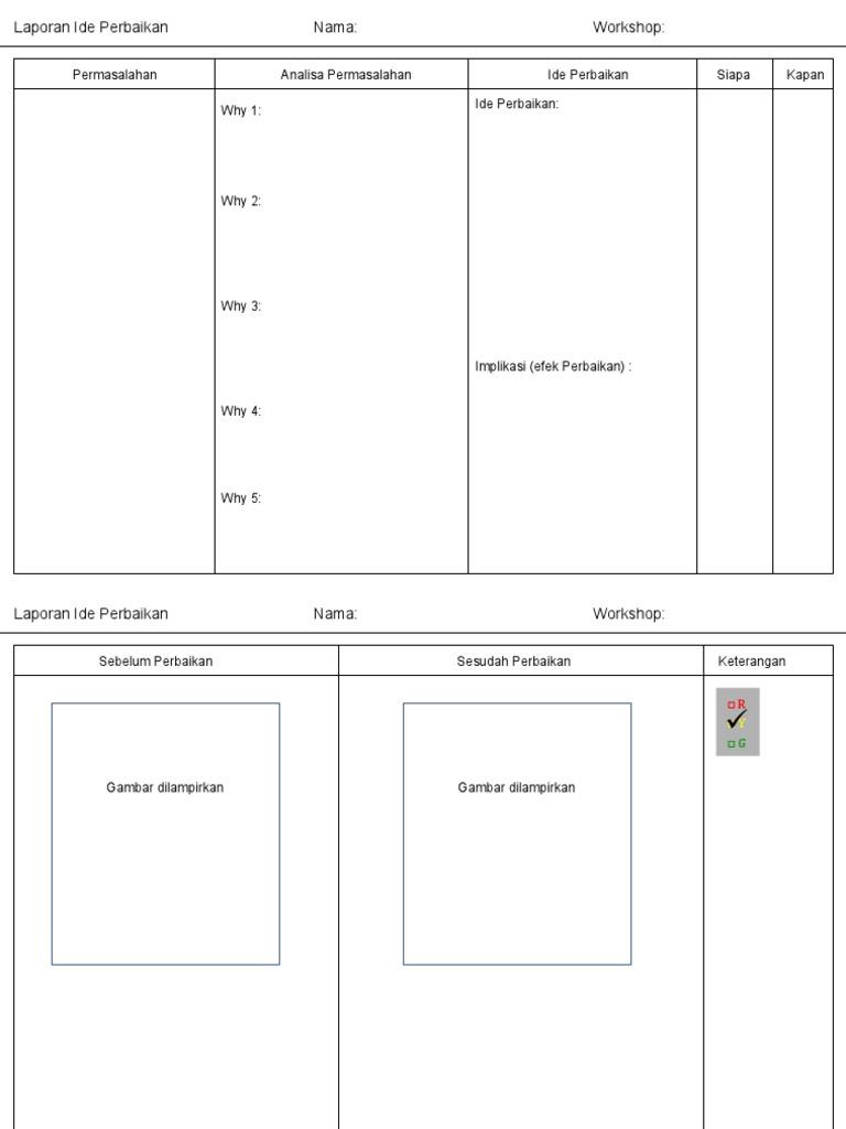 Format Laporan Ide Perbaikan | PDF | Business
