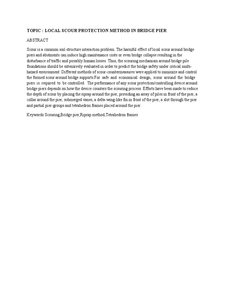Local Scour Protection Method | PDF