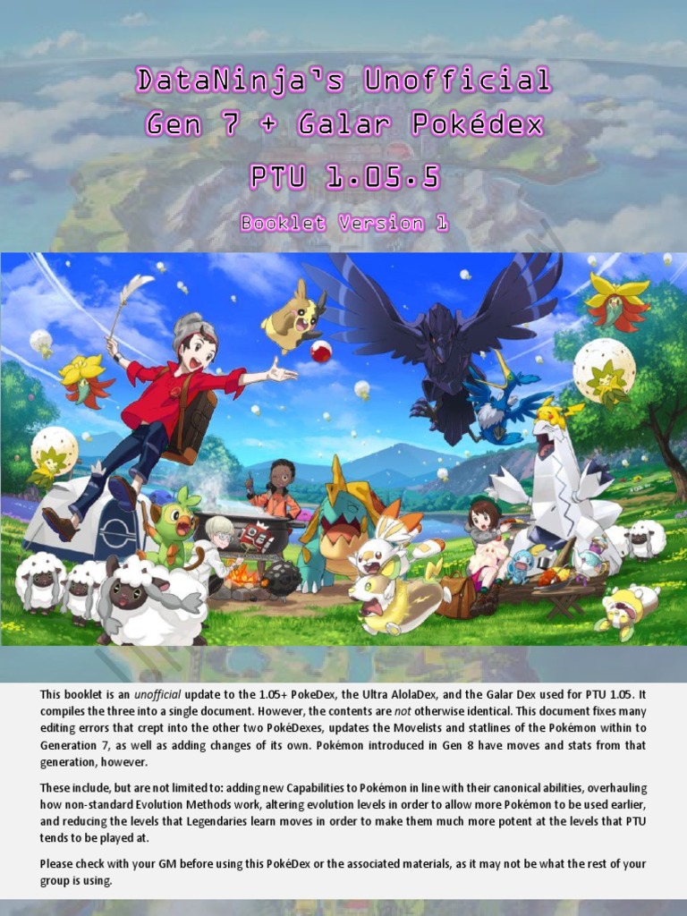 Gen 8 Unofficial PokéDex Update | PDF | Pokémon | Foods