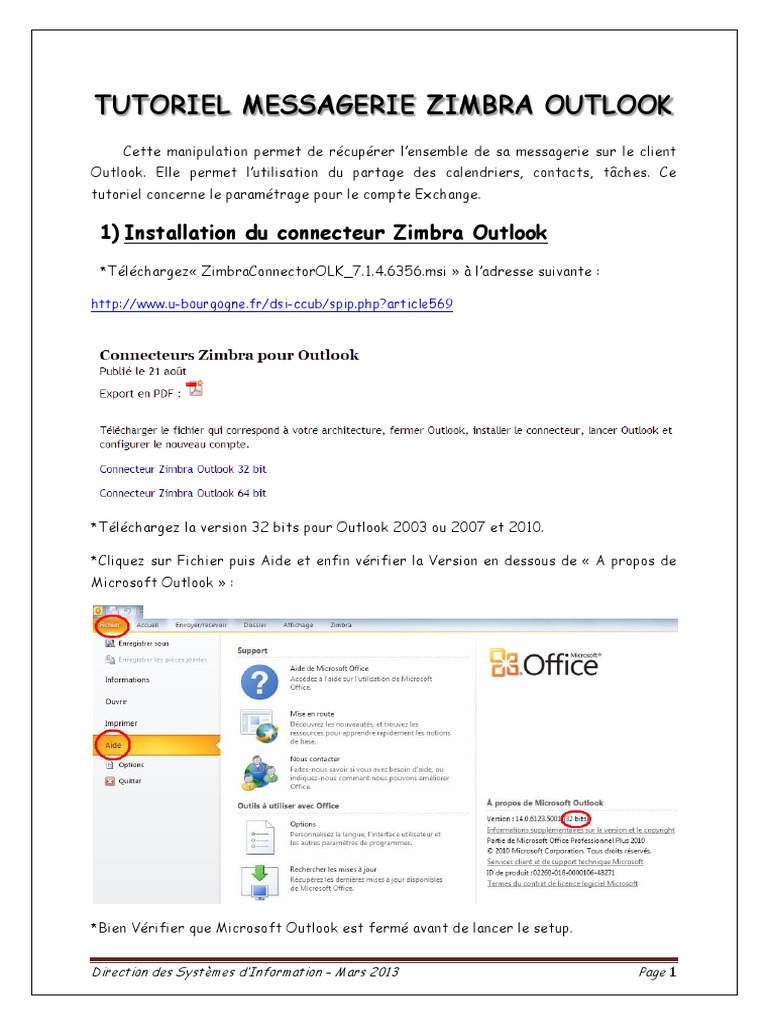 Paramétrage Zimbra pour Outlook | PDF | Microsoft Outlook | Communication virtuelle