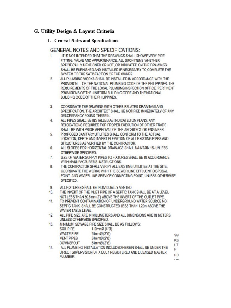 Plumbing Notes and Symbols | PDF