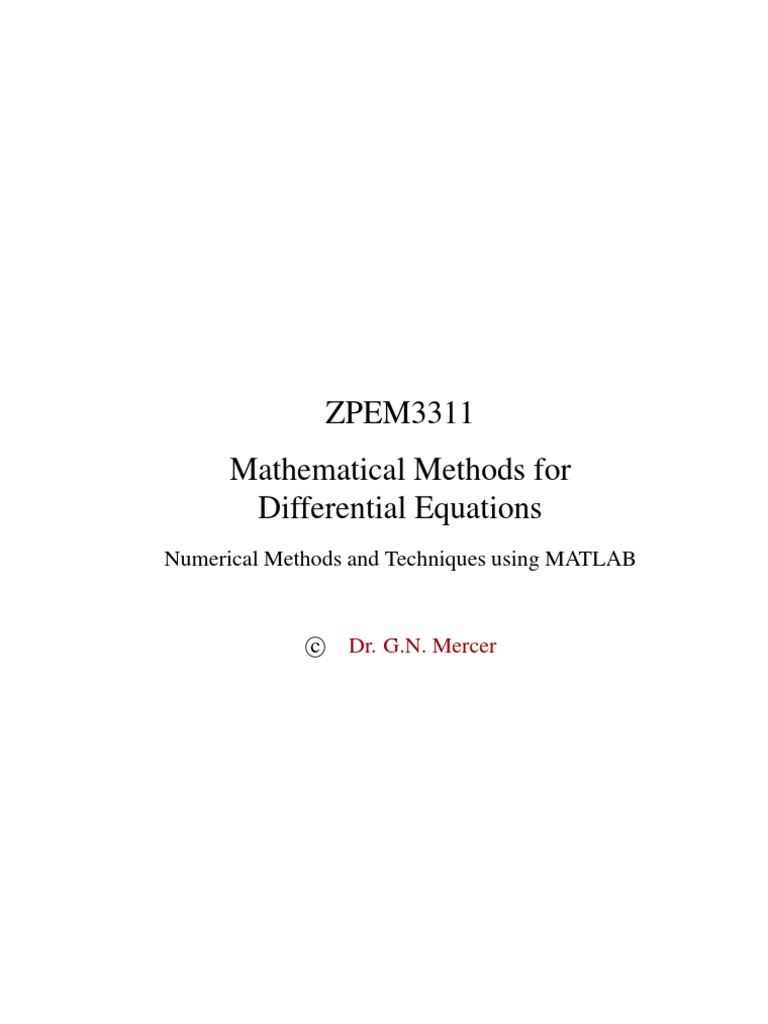 MATLAB Tutorial | PDF | Partial Differential Equation | Derivative