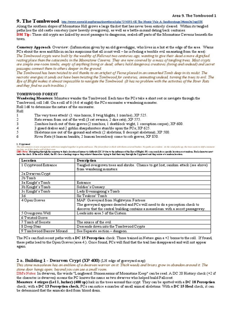 9a The Tombwood Cemetery | PDF | Dwarf (Dungeons & Dragons) | Leisure