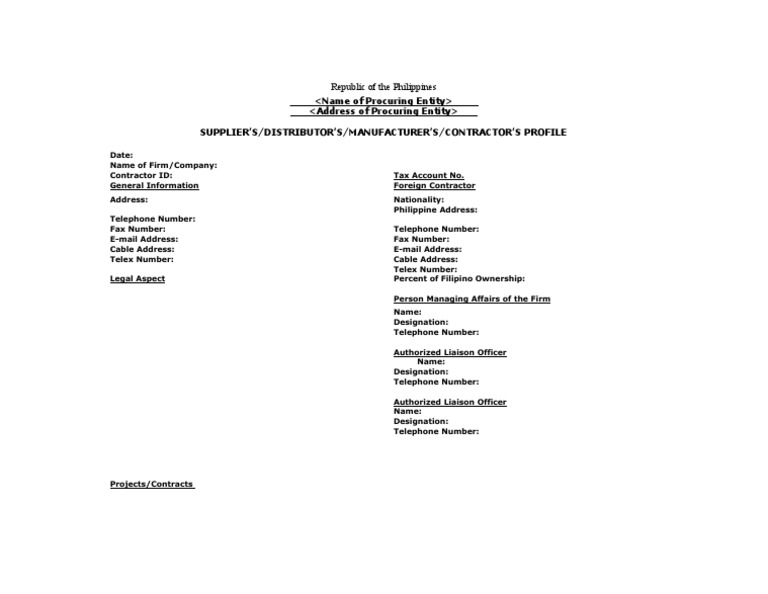 Contractor S Profile | PDF