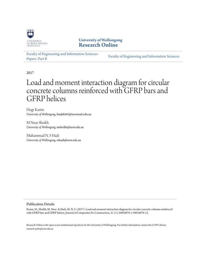 Load and Moment Interaction Diagram For Circular Concrete Columns ...