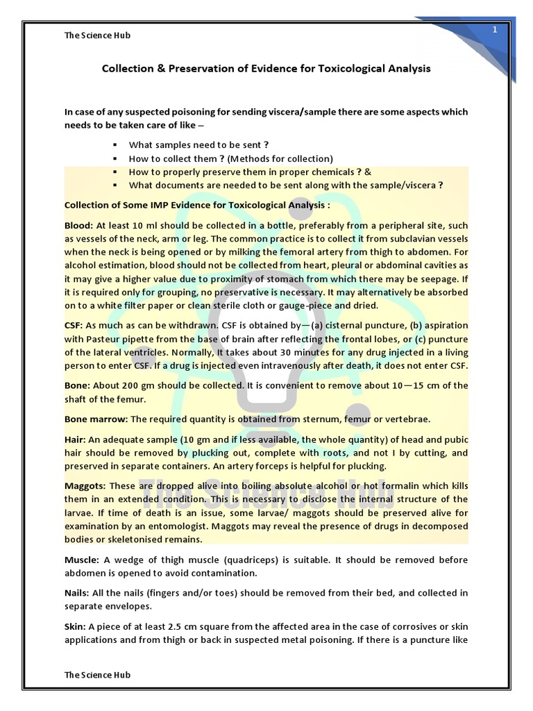 Collection & Preservation of Viscera | PDF | Cerebrospinal Fluid | Blood