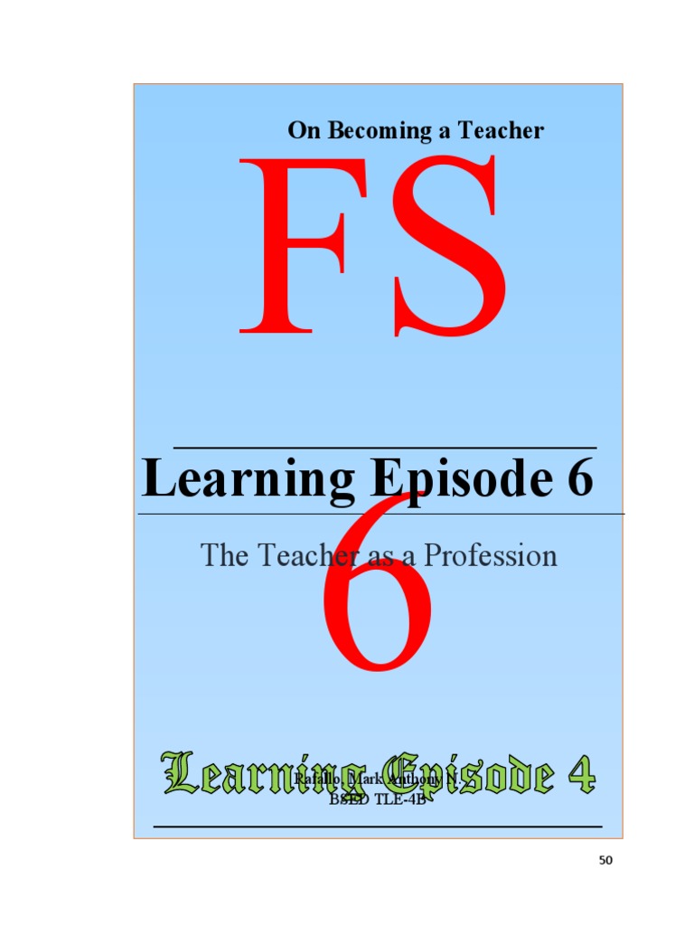 fs6 Episode 6 | PDF | Mentorship | Teachers