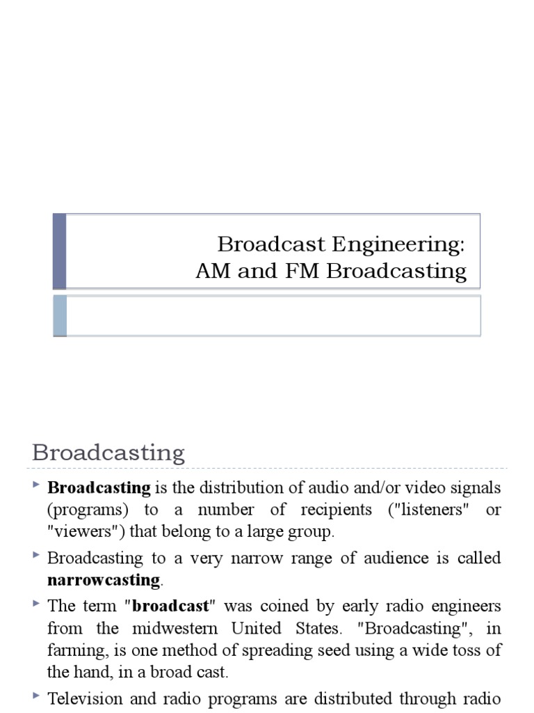 AM and FM Broadcasting | PDF | Frequency Modulation | Radio
