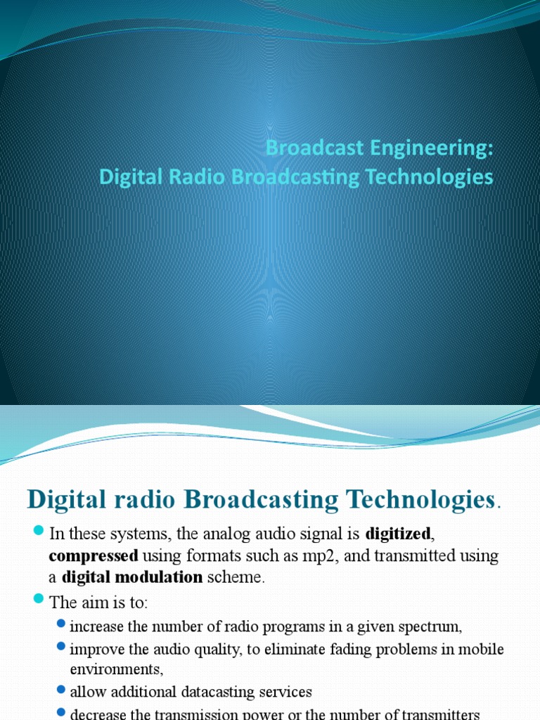 Digital Radio Broadcasting Technologies | PDF | In Band On Channel ...