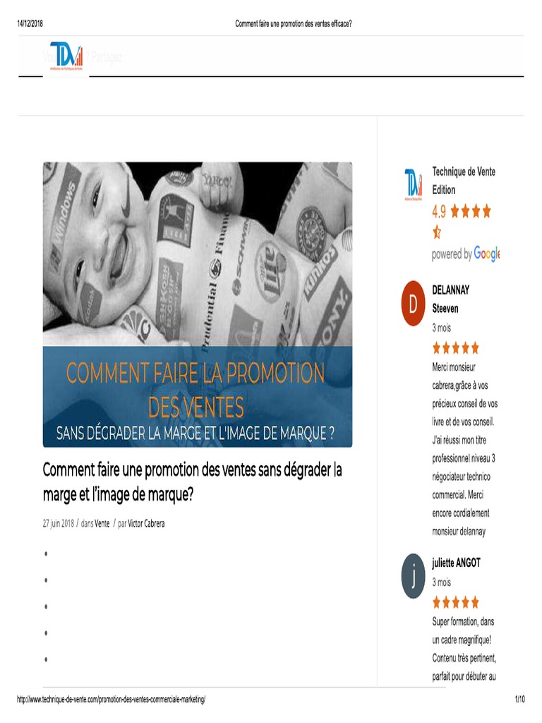 Comment Faire Une Promotion Des Ventes Efficace | PDF