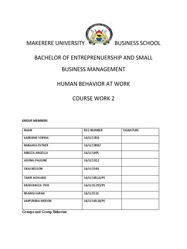 Makerere University Business School Bachelor of Entreprenuership and ...