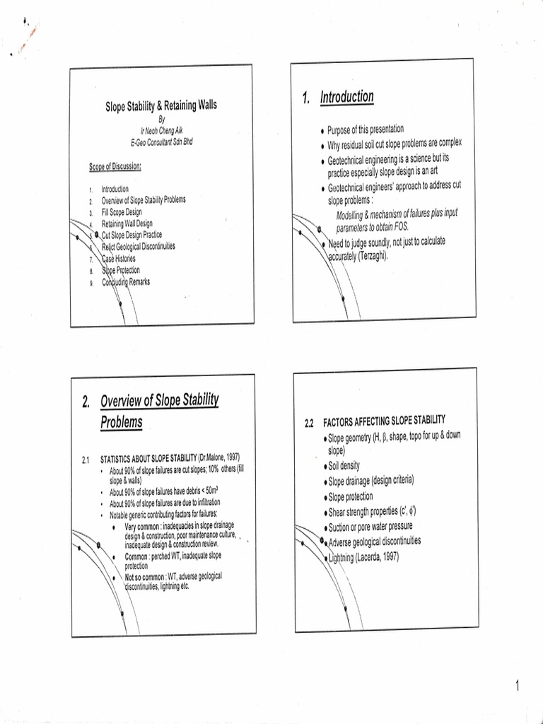 Slope Stability and Retaining Walls | PDF