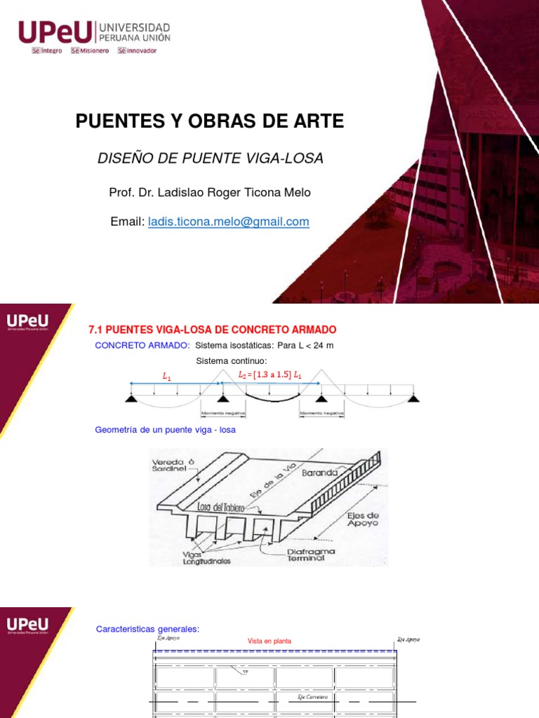 Clase 7 Diseño De Puente Viga Losa Pdf Pdf Material Compuesto