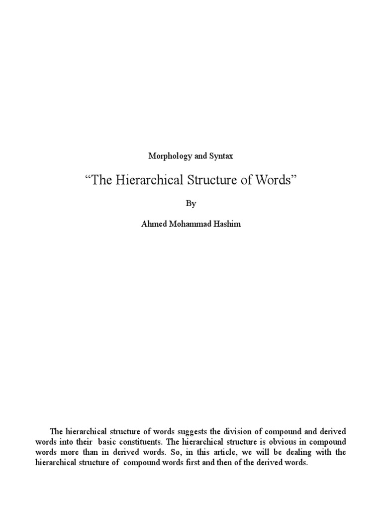 The Hierarchical Structure of Words | PDF | Word | Grammar