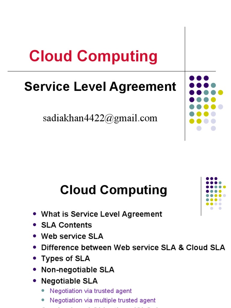 Cloud Computing: Service Level Agreement | Download Free PDF | Service ...