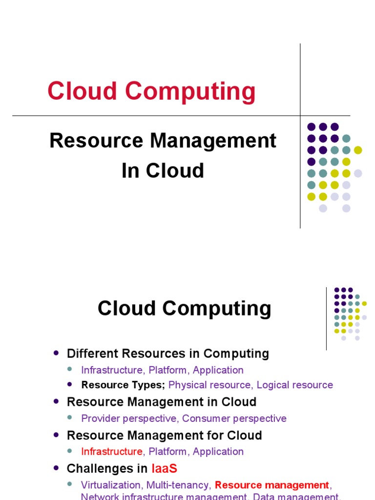 Cloud Computing: Resource Management in Cloud | PDF | Virtual Machine | Cloud Computing
