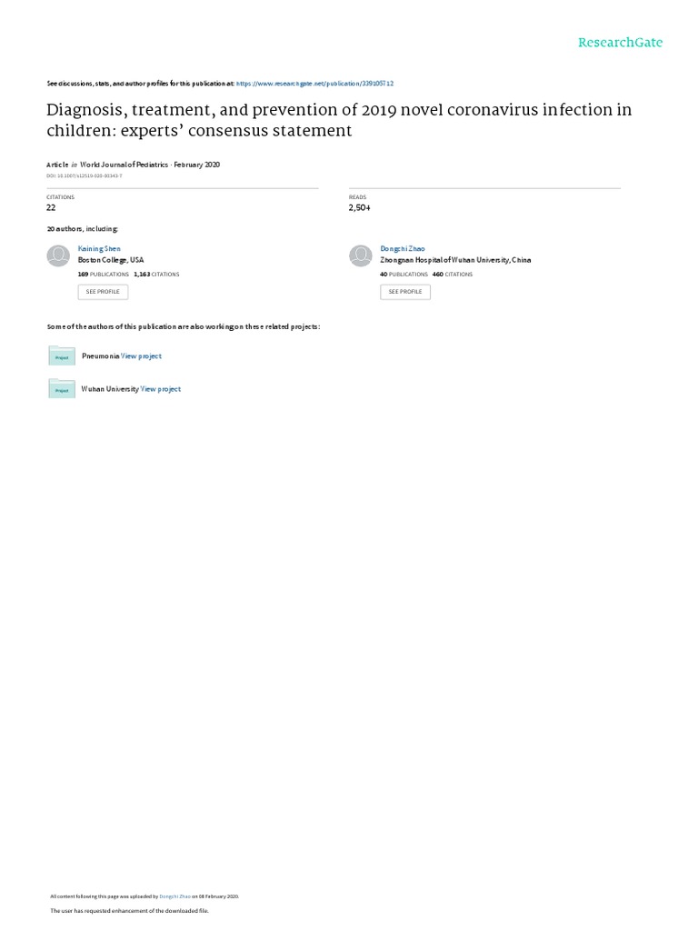 Diagnosis, Treatment, and Prevention of 2019 Novel Coronavirus ...
