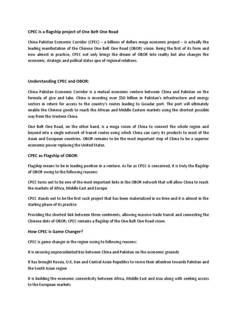 Cpec and Obor | PDF | Global Politics | China
