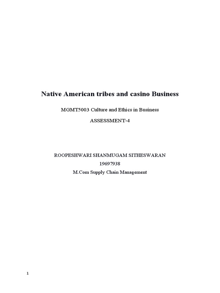 Native American Tribes and Casino Business | PDF | Native Americans In ...