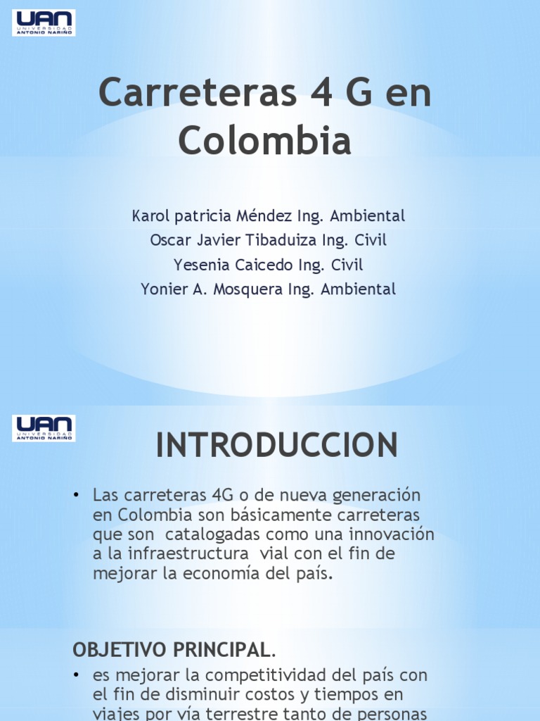 Carreteras 4G en Colombia. Presentacion | PDF | Colombia | Naturaleza