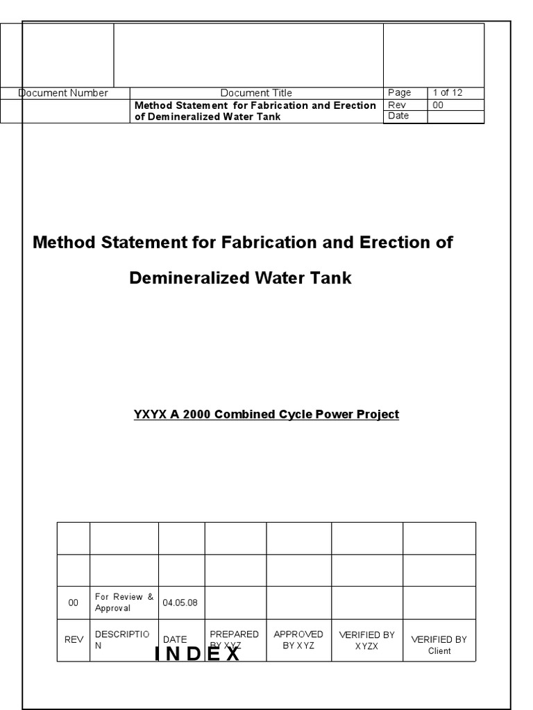 Demineralized Water Tank Fabrication Method | PDF | Nondestructive ...