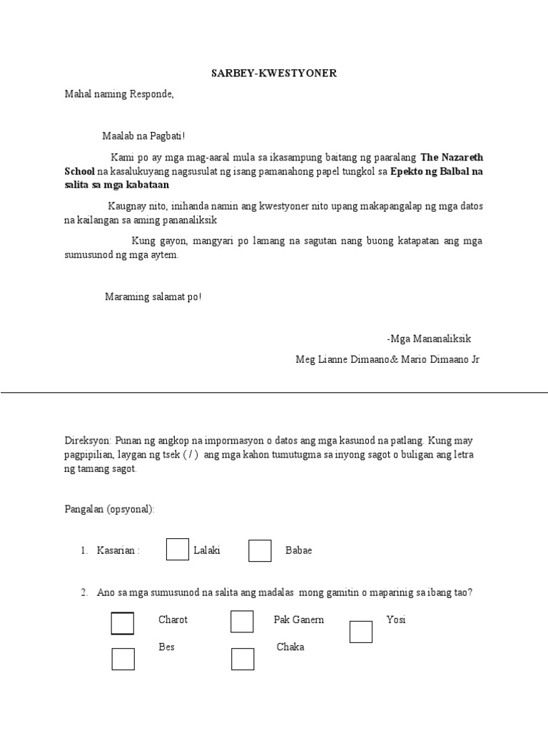 Kabanata 1 and 2 Fill | PDF
