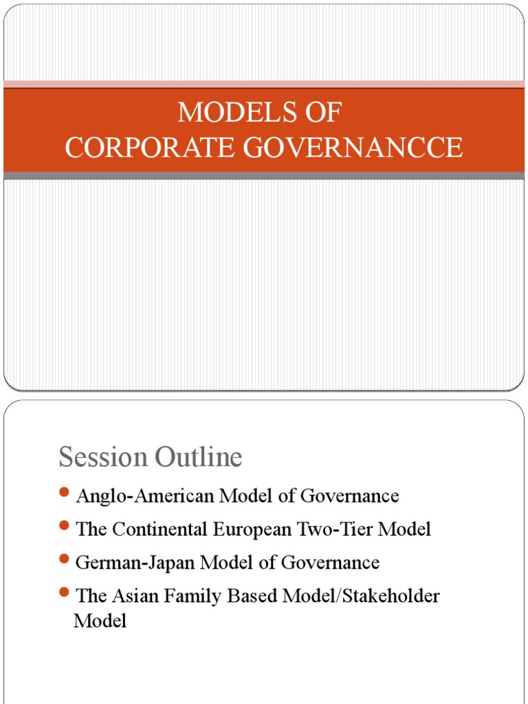 Models of Corporate Governancce | PDF | Corporate Governance ...