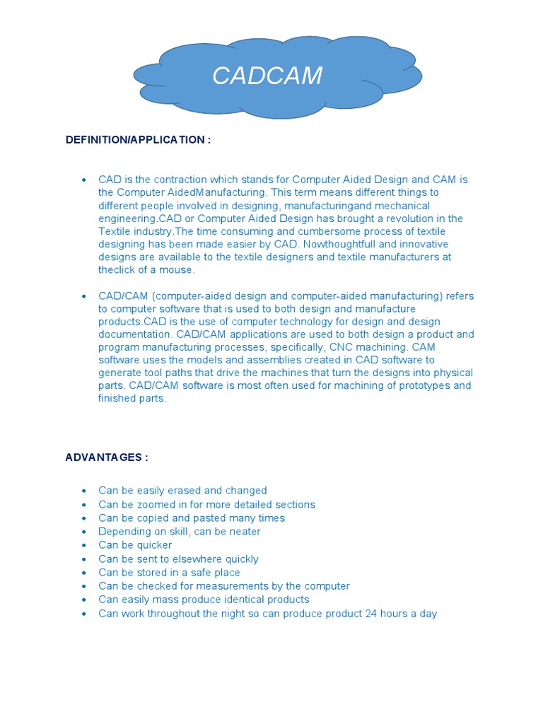 Definition Cad Cam | Download Free PDF | Computer Aided Design ...