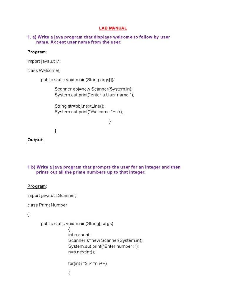 Lab Manual | Download Free PDF | Method (Computer Programming) | Area