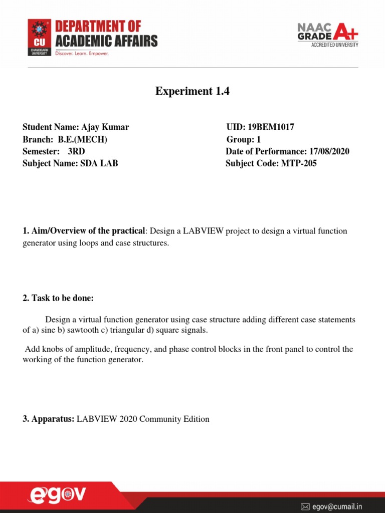 Virtual Function Generator LabVIEW | PDF | Electrical Engineering ...