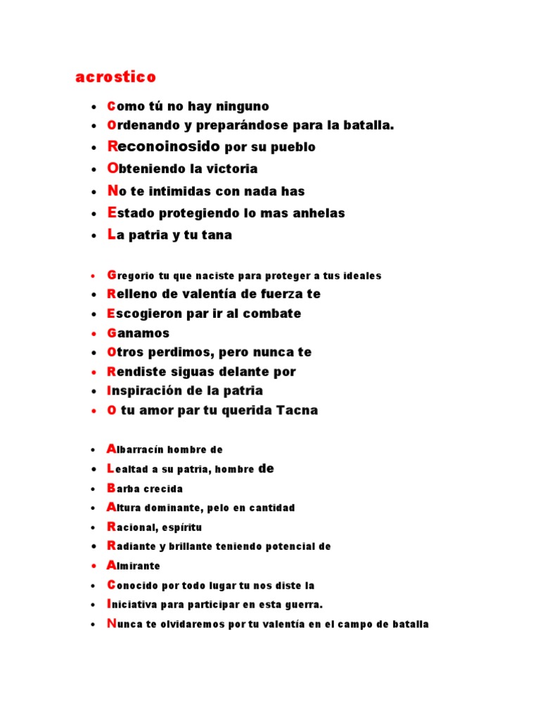 Acrostico Pdf Poesía